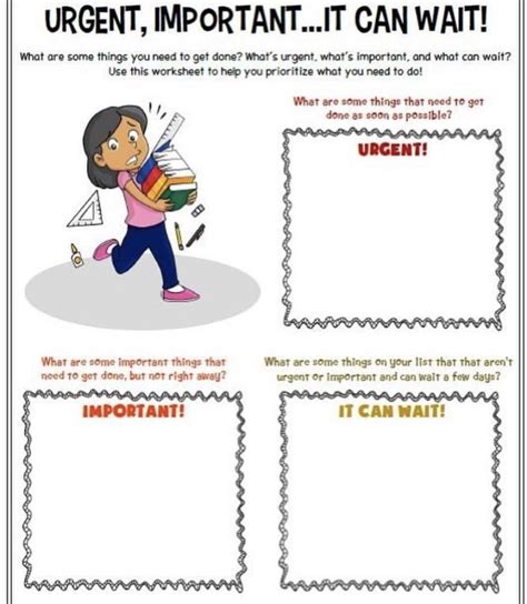 Prioritizing Tasks Worksheet