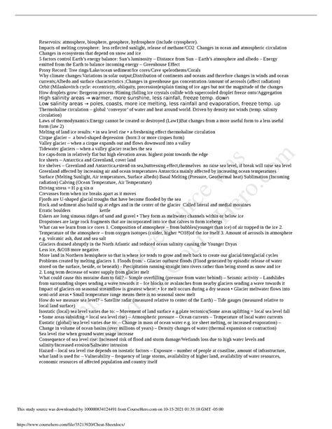 EXAM SUMMARY AND Cheat Sheet FOR MIDTERM AND FINAL ESS UCI Studocu