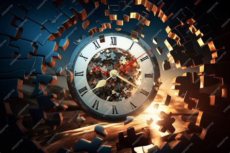 Premium Photo Abstract Visualization Of A Clock Face Breaking Generative Ai