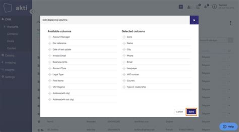 How Do I Edit Displaying Columns For Accountscontacts Unifiedpost