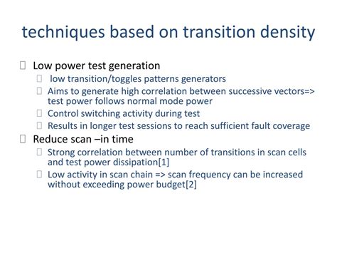 Ppt Controlled Transition Density Based Power Constrained Scan Bist
