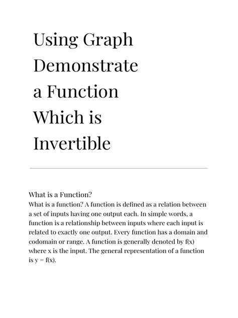 How To Show Function Is Invertible Using Graph Pdf Function