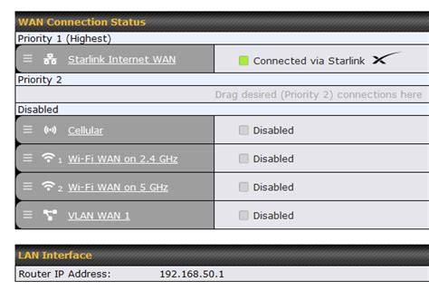 MAX BR1 Pro 5G WAN To Starlink Directly Without Starlink Router Pepwave MAX Peplink Community