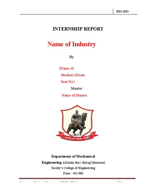 Internship Report Format Pdf Engineering Career And Technical Education
