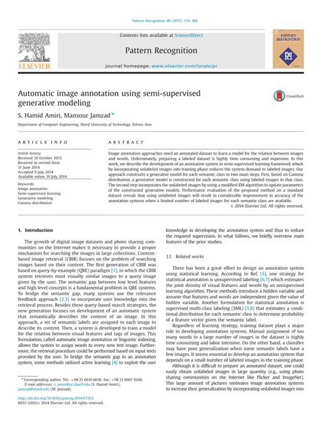 pdf automatic image annotation using semi supervised generative