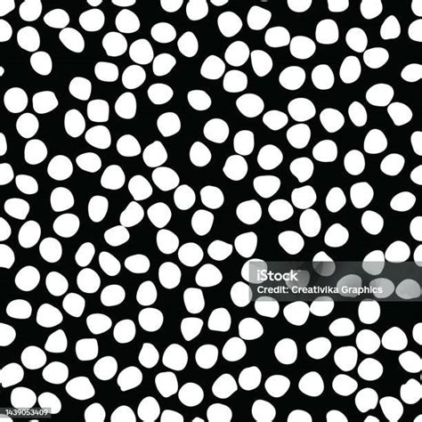Hand Drawn Uneven Specks Spots Blobs Seamless Pattern Stains Or Dots Of Different Size Texture