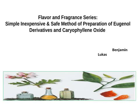 Pdf Simple Inexpensive And Safe Method Of Preparation Of Eugenol