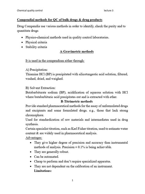 Qc Lec 3 Handout Pdf Infrared Spectroscopy High Performance Liquid Chromatography