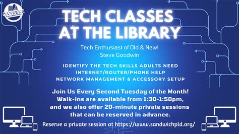 Tech Classes At The Library Adult Programs Sandwich Public Library