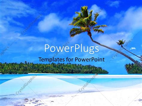 PowerPoint Template A Palm Tree With Se Ain The Background