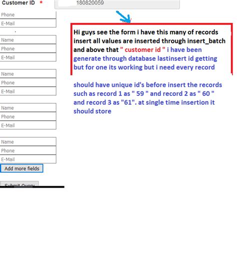 Php Multiple Records Submission At One Time Execution It Should Generate Serial Id S In HTML