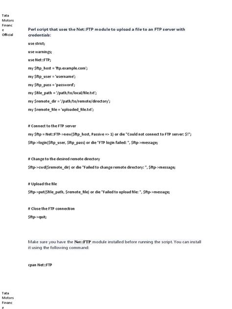 Perl Script Pdf File Transfer Protocol Computer Architecture