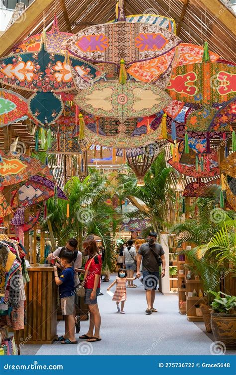 Traditional Colourful Malay Wau Kites And Decorations At The Wau Themed