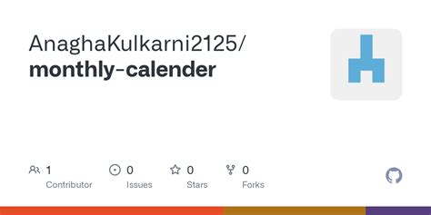 Github Anaghakulkarni Monthly Calender