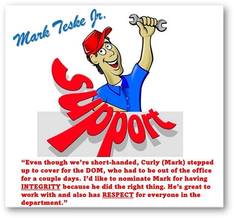 Congratulations Mark Teske Jr On Your Core Value Nomination Of Respect And Integrity Csa Air