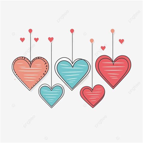 발렌타인 데이 복고 스타일 라인 하트 하트 카드 하트 벽지 하트 포스터 Png 일러스트 및 이미지 에 대한 무료 다운로드 Pngtree