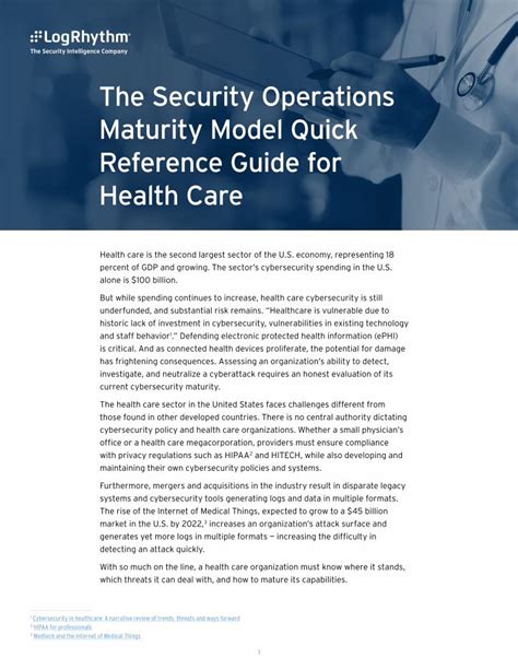 Pdf The Security Operations Maturity Model Quick Reference · The