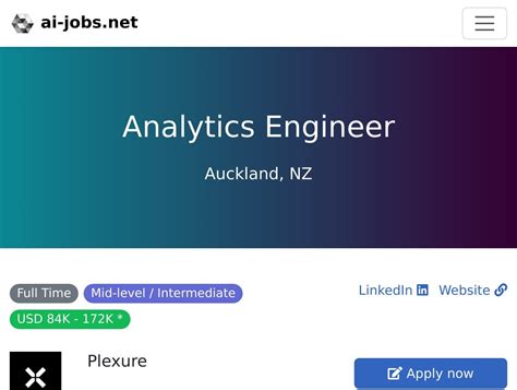 Hiring Analytics Engineer In Auckland Nz Raimljobs