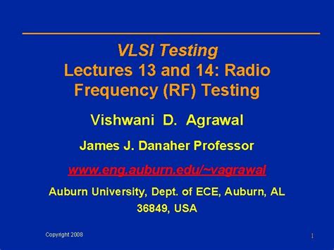 vlsi testing lectures 13 and 14 radio frequency