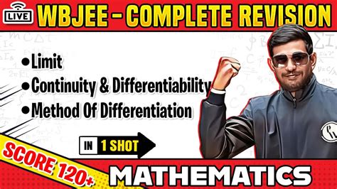 Limit Continuity And Differentiability Differentiation In One Shot Wbjee Revision Youtube