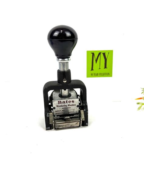 Vintage Bates Numbering Machine 6 Wheel Stamp Office Decor Etsy