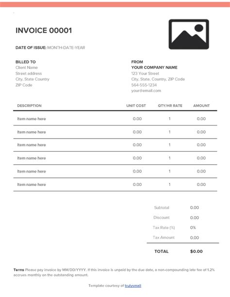 Free Developer Invoice Templates TrulySmall