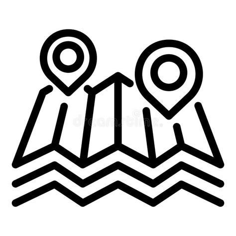 Point On The Map Icon Outline Style Stock Vector Illustration Of Global Information 181254964