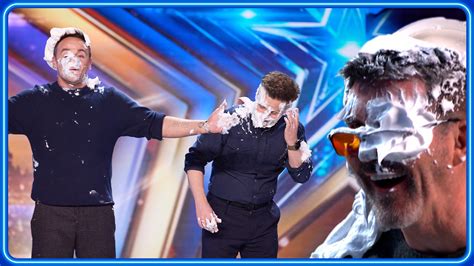 Dave Bibby And Simon Cowell Prank Ant And Dec With Custard Pie Audition
