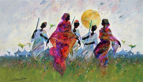 Sudanese Dancers 1 Painting By Abdelwahab Nour Fine Art America