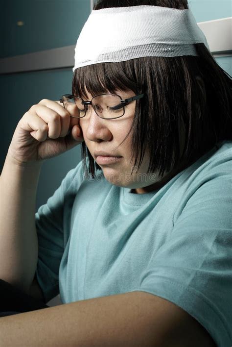 Miserable Injured Girl Stock Image Image Of Head Miserable 10418203