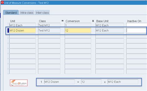 define units of measure in oracle r12