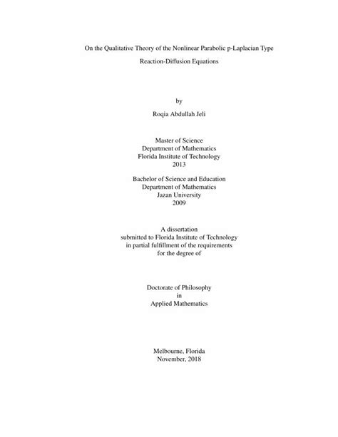 Pdf Reaction Diffusion Equations Dokumentips