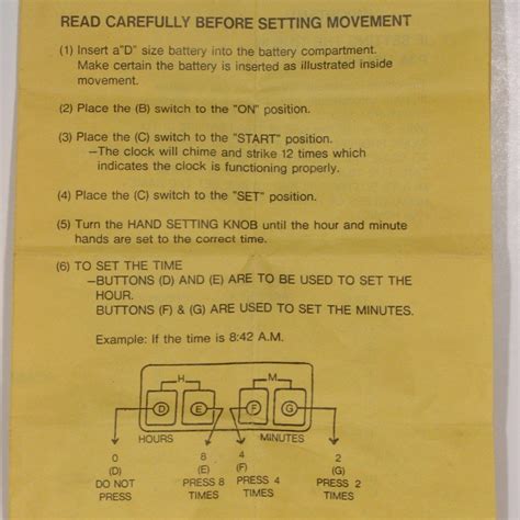 Instructions For Japanese Quartz Chime Clock Movement Model Mt Artofit