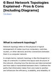 Exploring Network Topologies: Pros & Cons of 6 Types | Course Hero