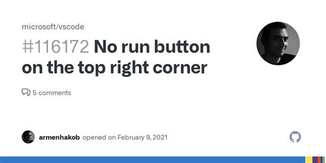 No Run Button On The Top Right Corner Issue Microsoft Vscode GitHub