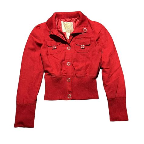 Y2k Jacket Super Cute Red Jacket Kind Of A Slim Depop