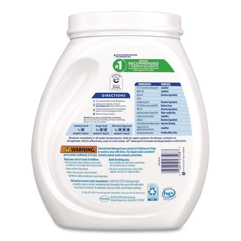 All® Mighty Pacs Free Clear He Laundry Detergent 80 Pods Tub 4 Tubs