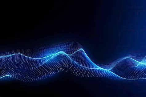 Premium Ai Image Dynamic Blue Particle Wave Abstract Sound
