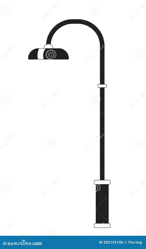 Lamppost Streetlamp Black And White 2d Cartoon Object Stock Vector Illustration Of Isolated