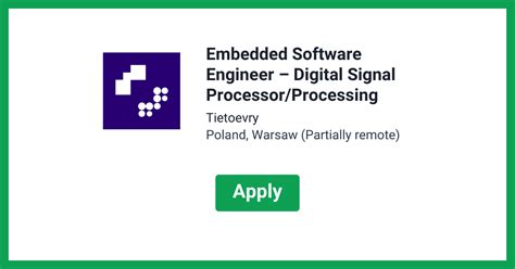 Embedded Software Engineer Digital Signal Processor Processing At Tietoevry