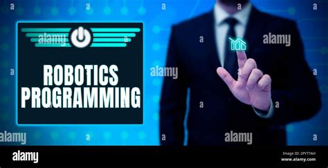 text sign showing robotics programming business showcase software that