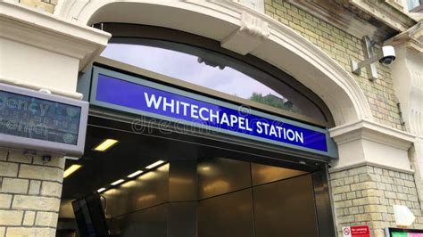 The New Whitechapel Station And Entrance Sign London Uk Stock