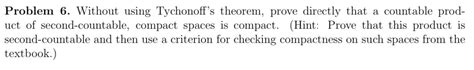 Solved Problem 6 Without Using Tychonoffs Theorem Prove