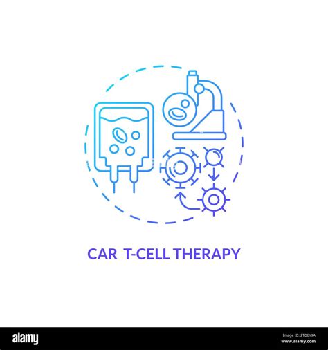 Thin Line Simple Gradient Car T Cell Therapy Icon Concept Stock Vector