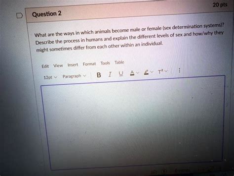 solved 120 ps question 2 male or female sex determination systems