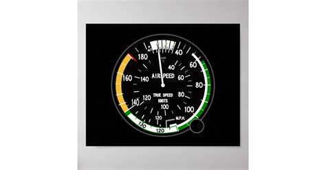 Aircraft Airspeed Indicator Flight Instrument Poster Zazzle