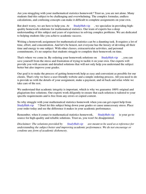 Mathematical Statistics Homework Solutions Pdf Statistics Mathematics