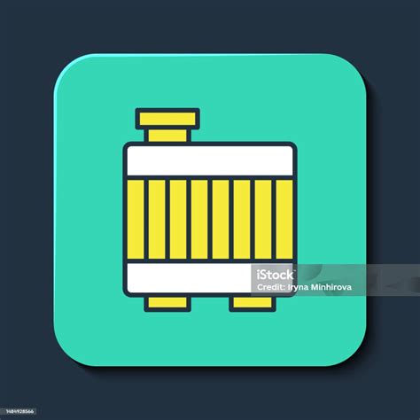 채워진 윤곽선 자동차 라디에이터 냉각 시스템 아이콘은 파란색 배경에 분리되어 있습니다 청록색 사각형 버튼 벡터 가득 찬에 대한 스톡 벡터 아트 및 기타 이미지 Istock