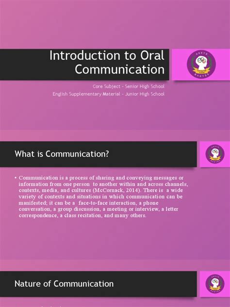 Oral Communication Lecture 1 Pdf Communication Nonverbal Communication