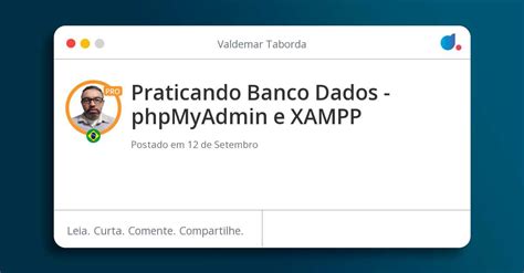 Praticando Banco Dados PhpMyAdmin E XAMPP